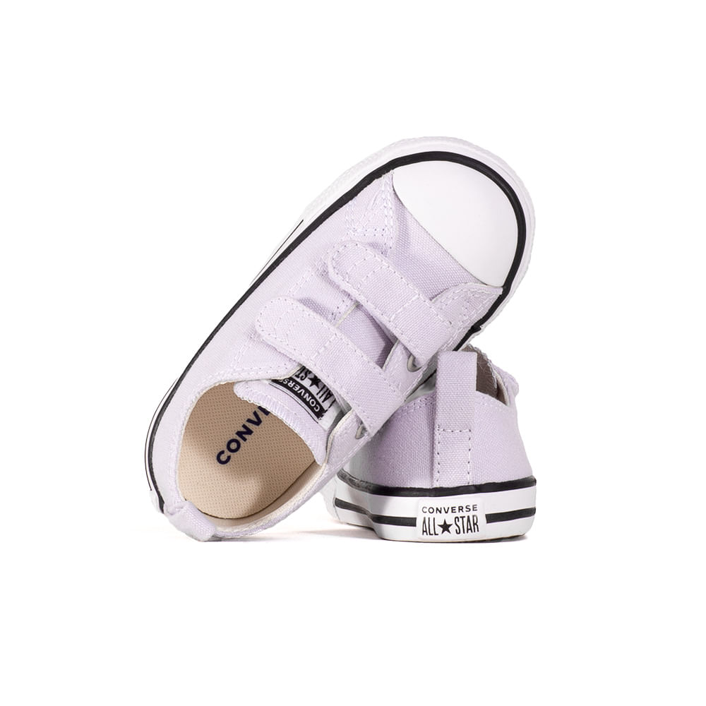 Tênis Converse Chuck Taylor All Star Kids 2v Seasonal Lavanda/Preto ...